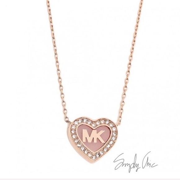 Michael Kors | Jewelry | Nwt Authentic Mk Rose Gold Tone Pave Heart ...